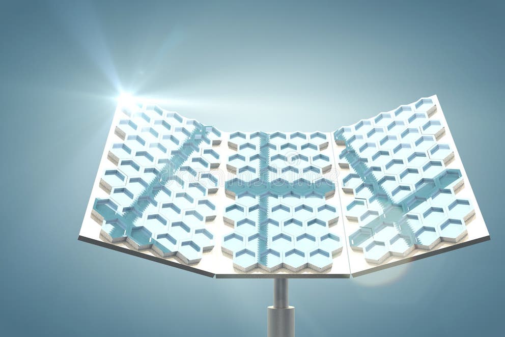 Composite Image of Modern Solar Panel with Hexagon Shape 3d Stock ...
