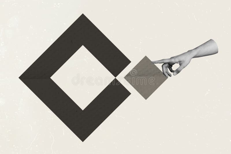 Composite Image Montage Trend Artwork 3D Collage of Shapes Object ...