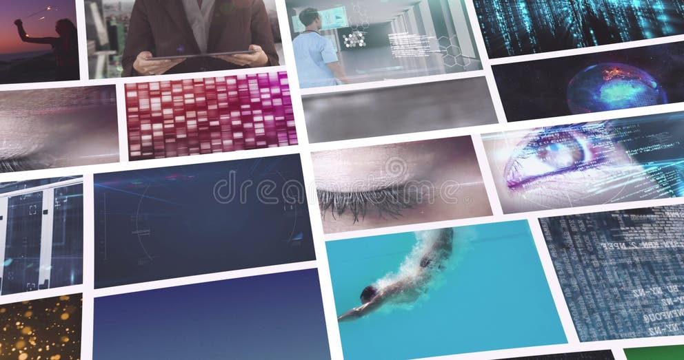 Composite Image of Multiple Scrolling Business, Leisure and Technology ...