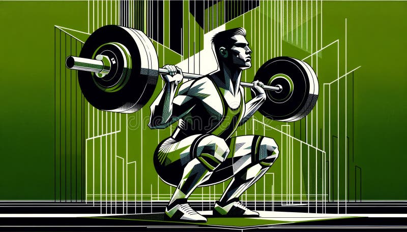 Constructivist Style Poster of Weightlifting, Capturing an Intense ...