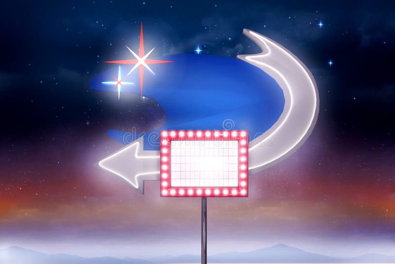 Composite Image of Neon Sign Stock Illustration - Illustration of neon ...