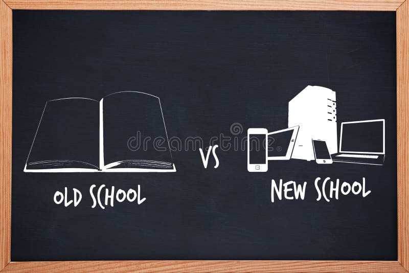 Composite Image of Old School Vs New School Stock Illustration ...