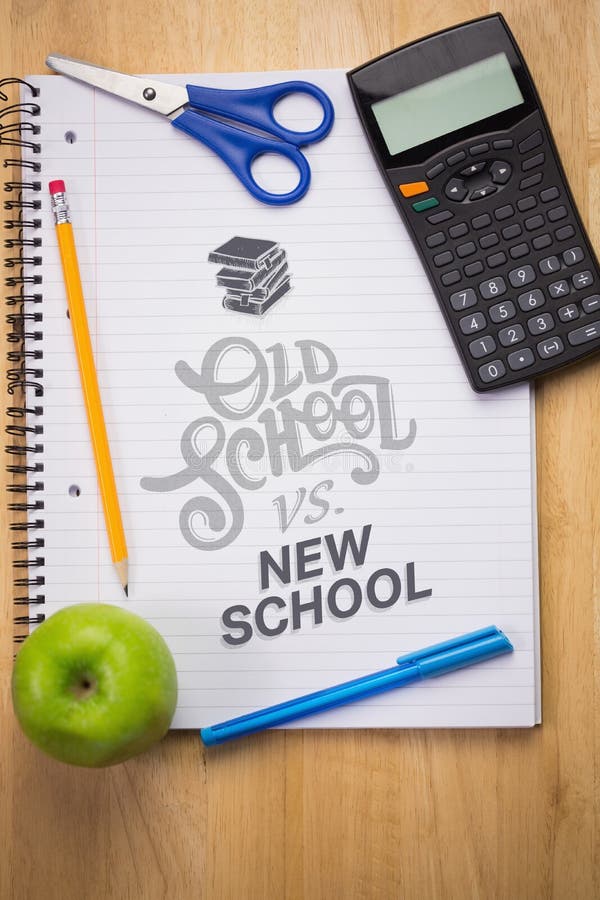 Composite Image of Old School Vs New School Stock Photo - Image of ...