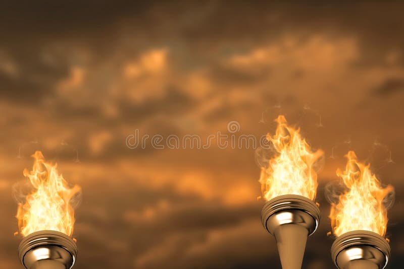 Composite Image of the Olympic Fire Stock Illustration - Illustration ...