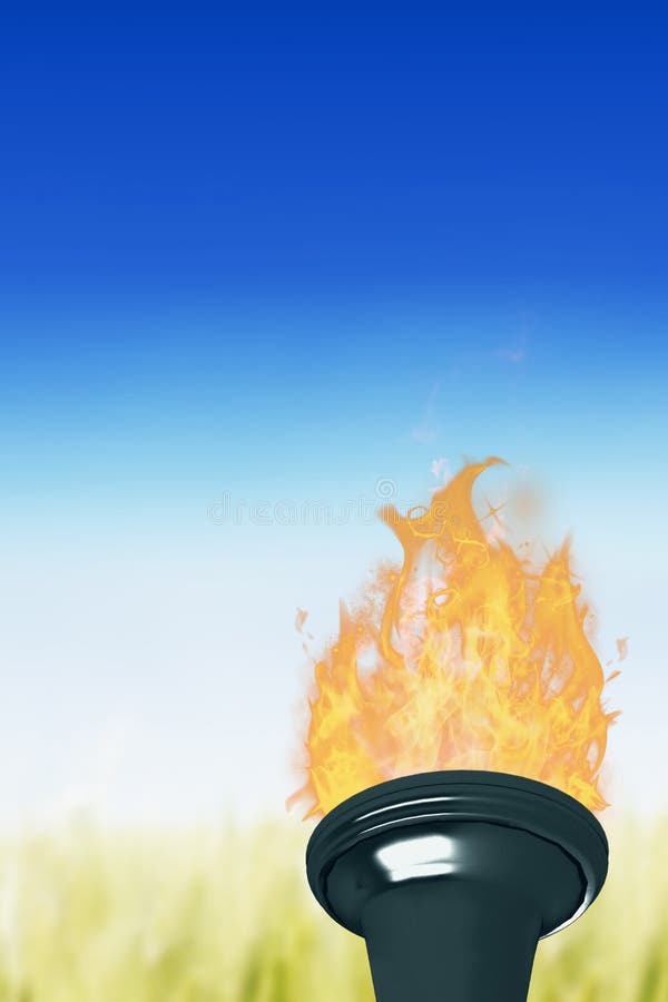 Composite Image Of The Olympic Fire Stock Photo - Image of digitally ...