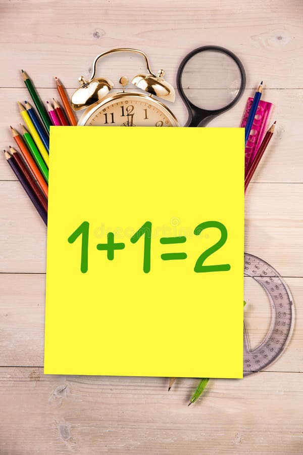 Composite Image of One Plus One Equals Two Stock Illustration ...
