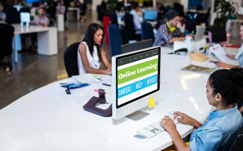 Composite Image of Online Learning Interface Stock Illustration ...