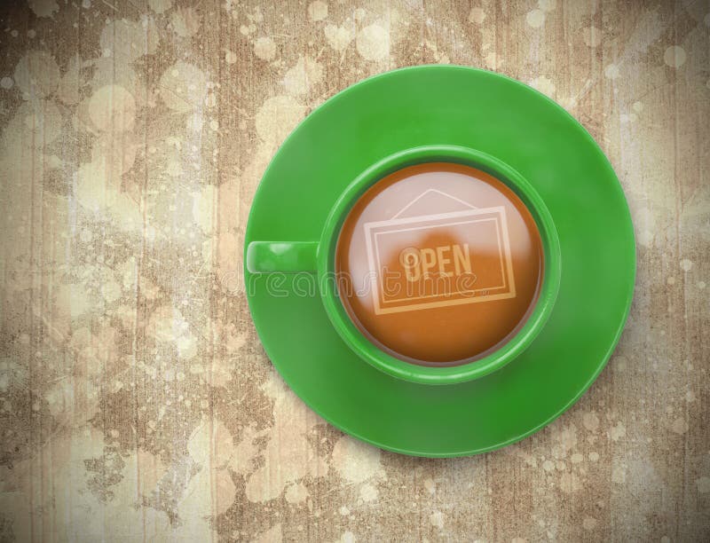 Composite Image of Open Sign Stock Illustration - Illustration of ...