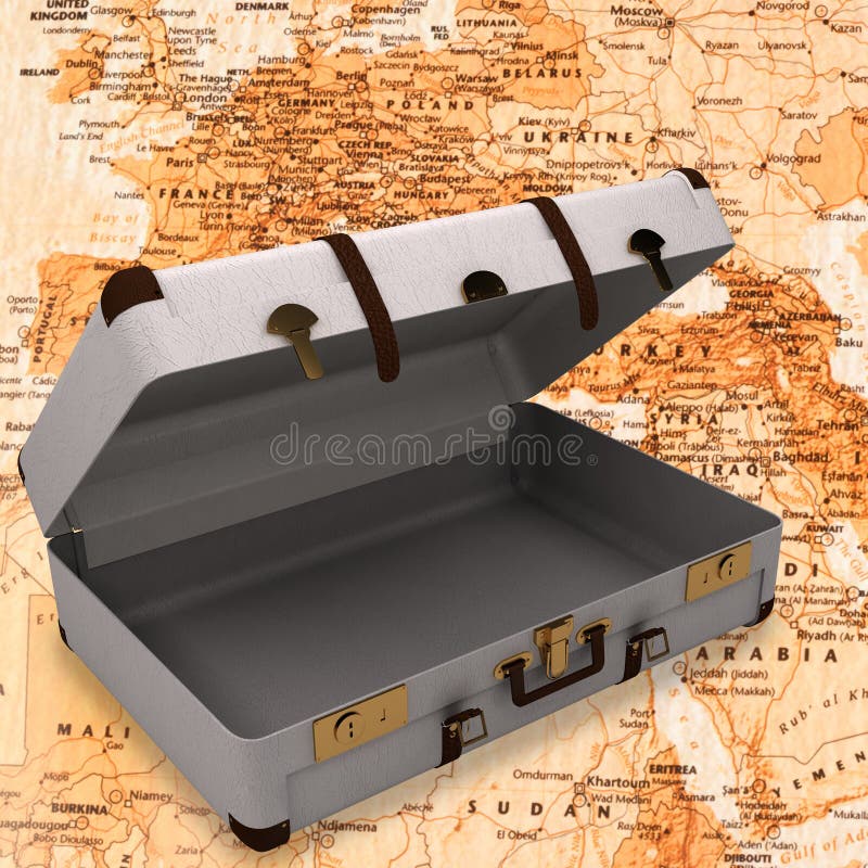 Composite Image of Open Suitcase Stock Illustration - Illustration of ...