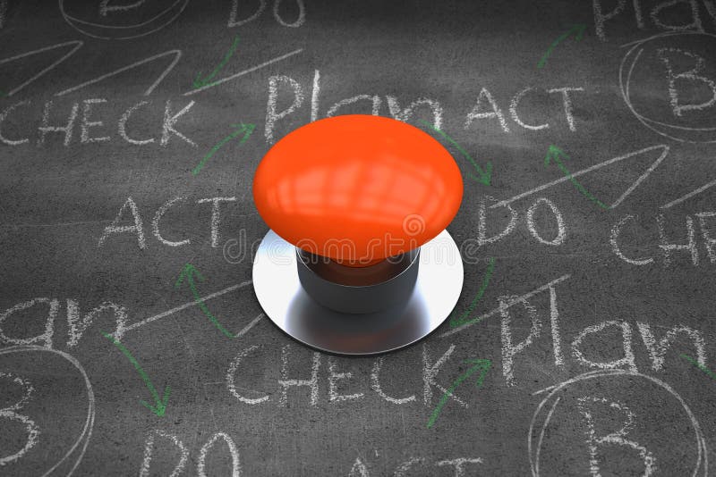 Composite Image of Orange Push Button Stock Illustration - Illustration ...