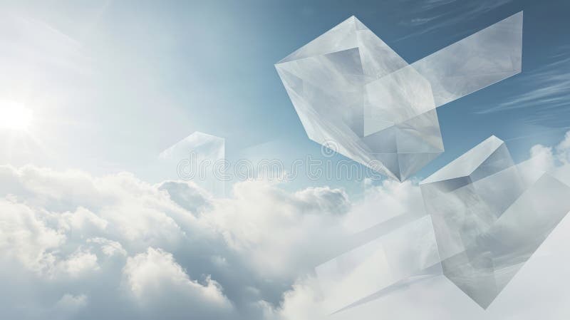 Composite Image of Paper Planes Against Blue Sky with White Clouds ...