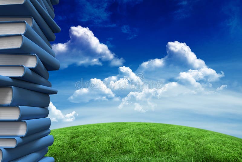 Composite Image of Pile of Books Stock Illustration - Illustration of ...