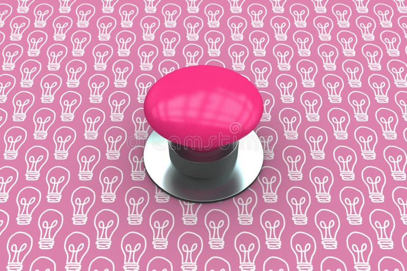 Composite Image of Pink Push Button Stock Illustration - Illustration ...
