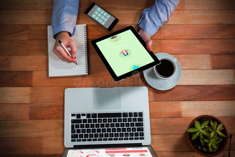 Composite Image of Portfolio of People on Screen Stock Illustration ...