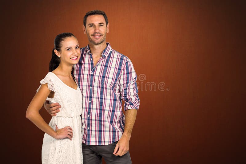 Composite Image of Portrait of Young Couple Standing Stock Photo ...