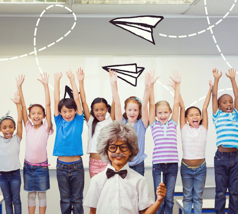 Composite Image of Pupil Dressed Up in Wig Stock Image - Image of ...