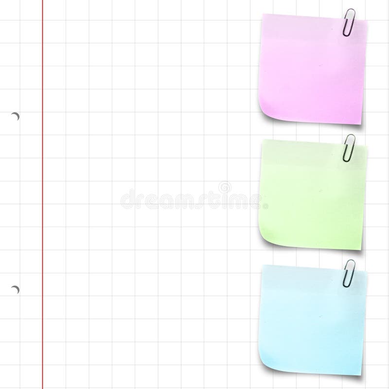Composite Image of Purple Adhesive Note with Paper Clip Stock Image ...