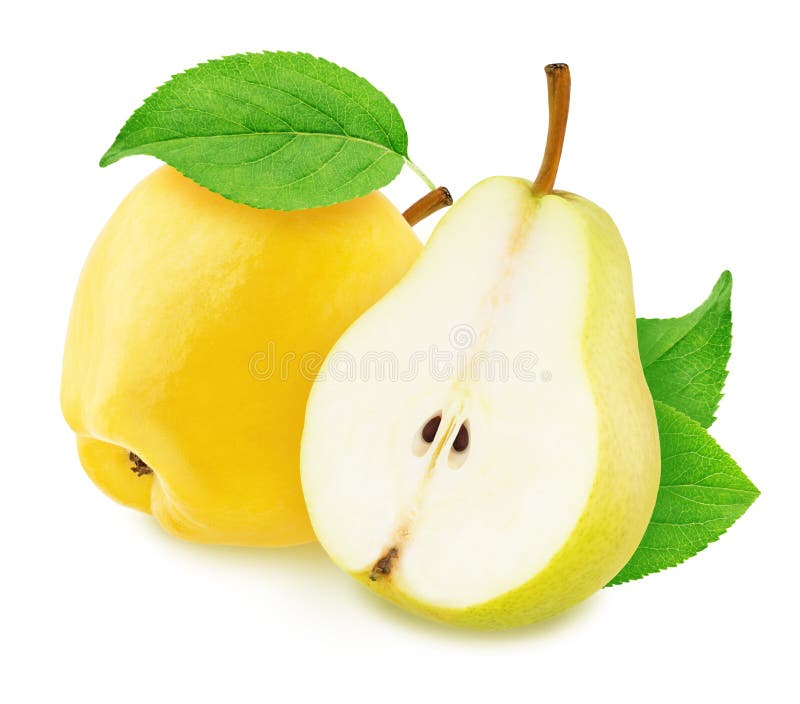 Composite Image with Quince and Pear Isolated on a White Background ...