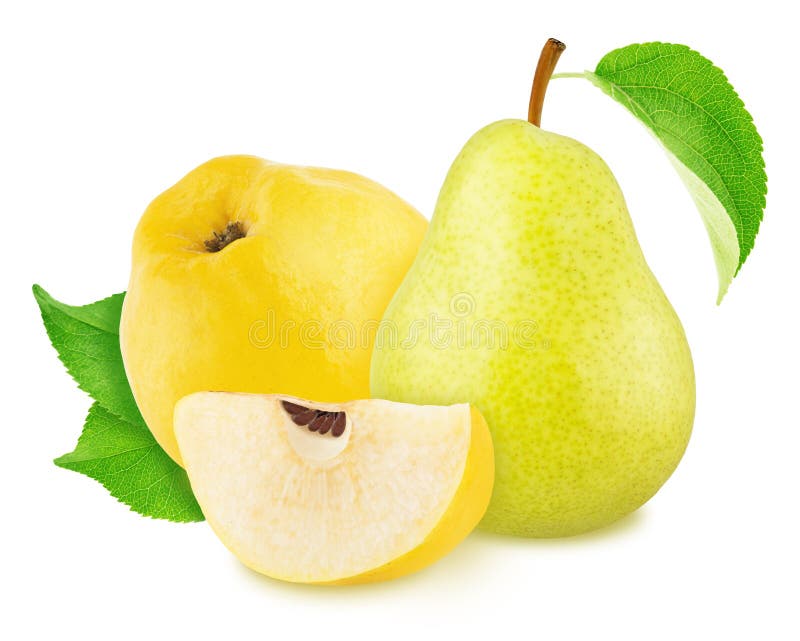 Composite Image with Quince and Pear Isolated on a White Background ...