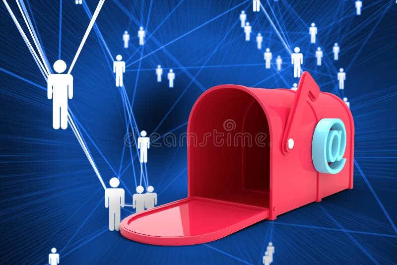 Composite Image of Red Email Post Box Stock Illustration - Illustration ...