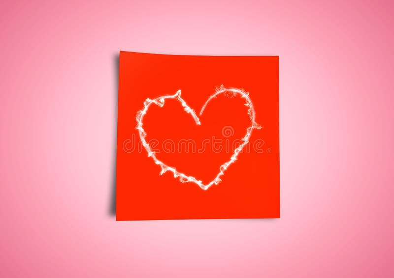 Composite Image of Red Sticky Note Heart Stock Illustration ...