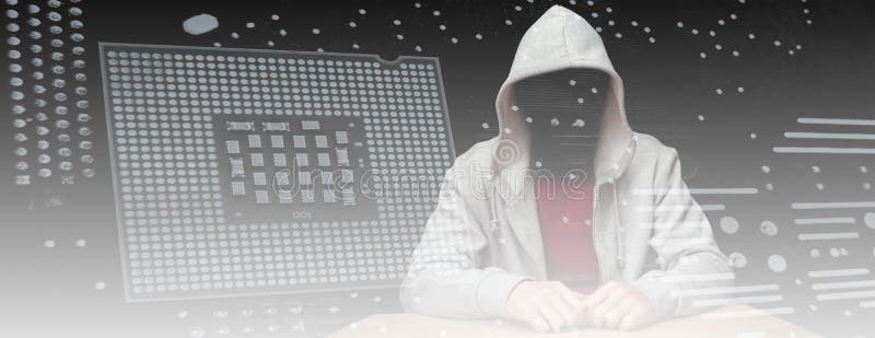 Composite Image of Robber Sitting at Table Stock Illustration ...