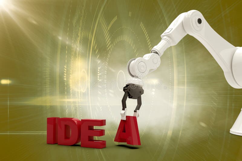 Composite Image of Robotic Arm Arranging Idea Text 3d Stock Photo ...