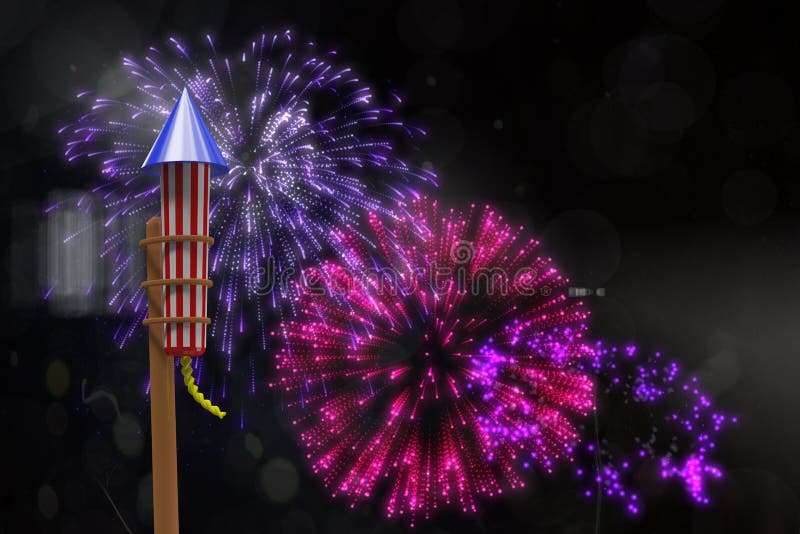 Composite Image of Rocket for Fireworks Stock Illustration ...