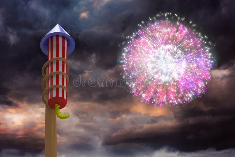 Composite Image of Rocket for Fireworks Stock Illustration ...