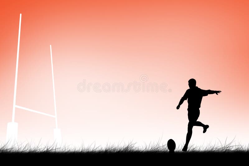 Composite Image of Rugby Player Doing a Drop Kick Stock Image - Image ...