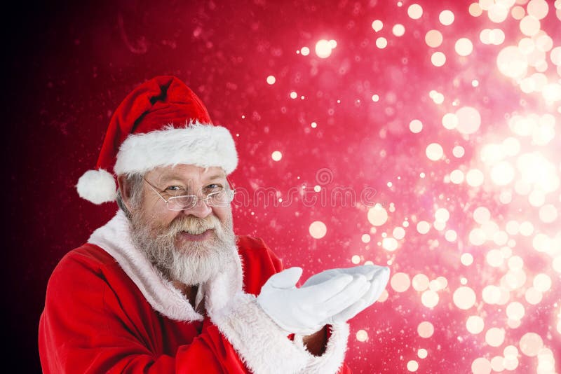 Composite Image of Santa Claus with Hands Cupped Stock Image - Image of ...