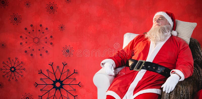 Composite Image Of Santa Claus Relaxing On Sofa Stock Image - Image of ...