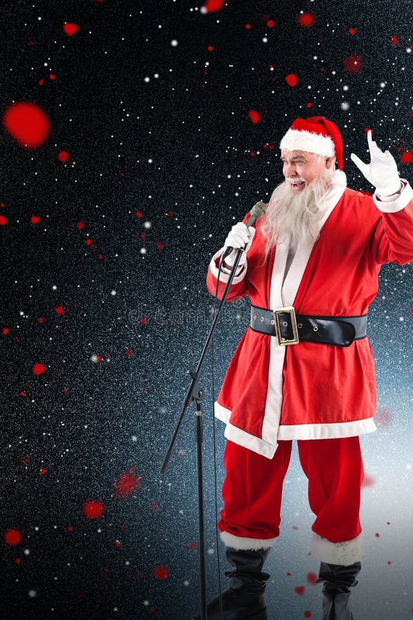 Composite Image of Santa Claus Singing Christmas Songs Stock Photo ...