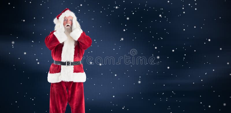 Composite Image of Santa is Shocked To Camera Stock Photo - Image of ...