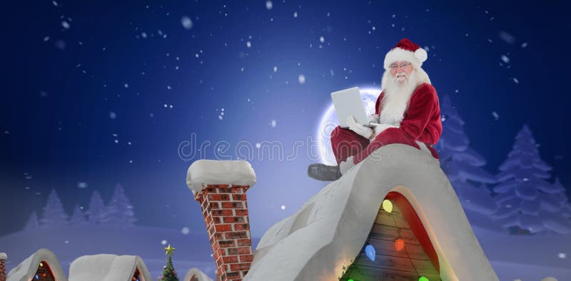 Santa Sits Uses Laptop Stock Photos - Free & Royalty-Free Stock Photos ...