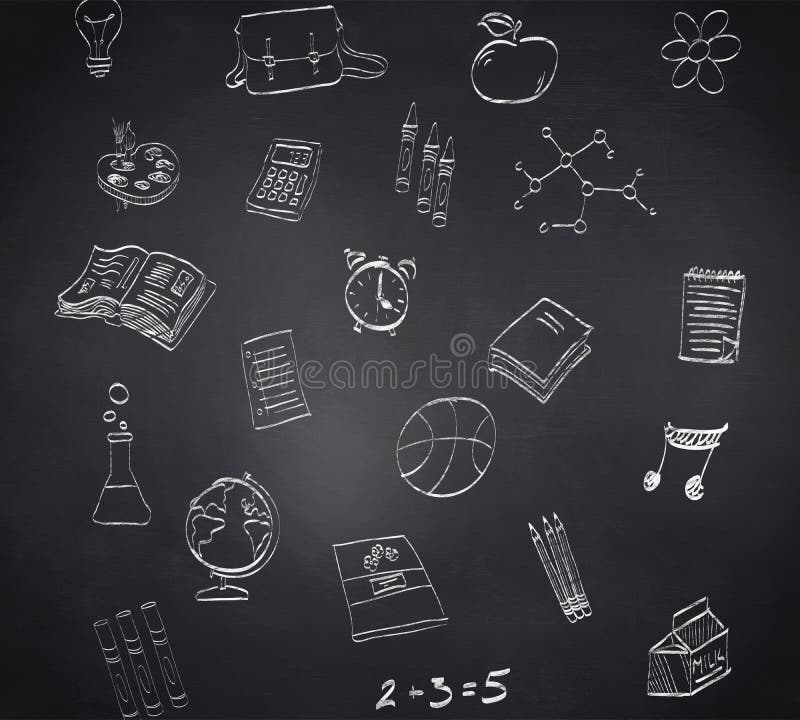 Composite Image of School Doodles Stock Illustration - Illustration of ...
