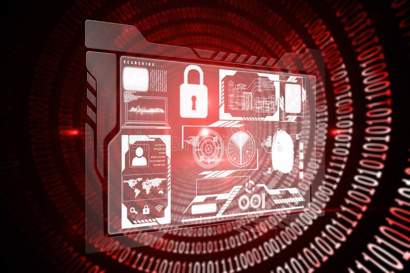 Shiny red binary code stock illustration. Illustration of digital ...