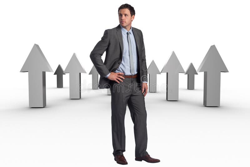 Composite Image of Serious Businessman with Hand on Hip Stock Image ...