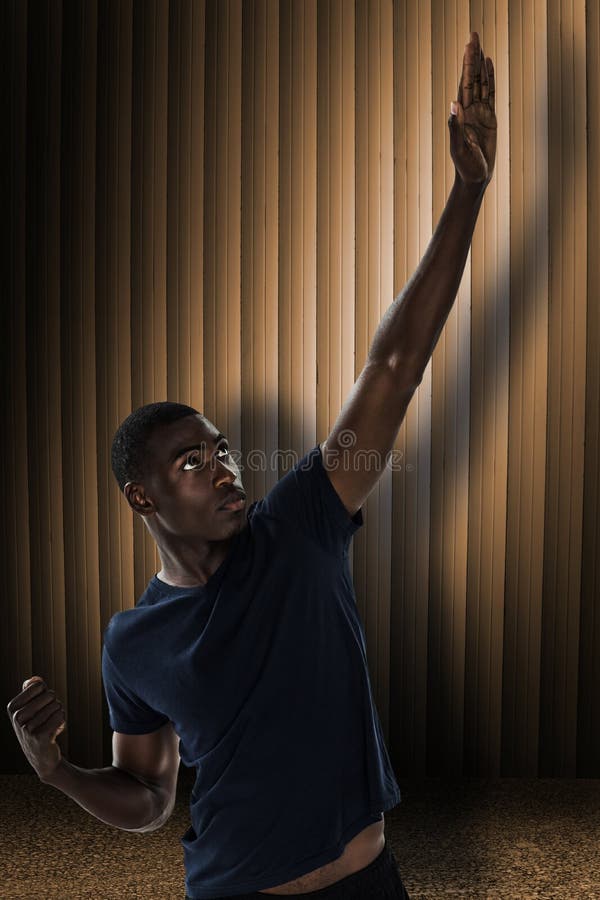 Composite Image of Serious Young Man with Hand Gestures Stock Image ...