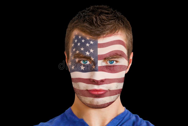 Composite Image of Serious Young Usa Fan with Facepaint Stock Image ...