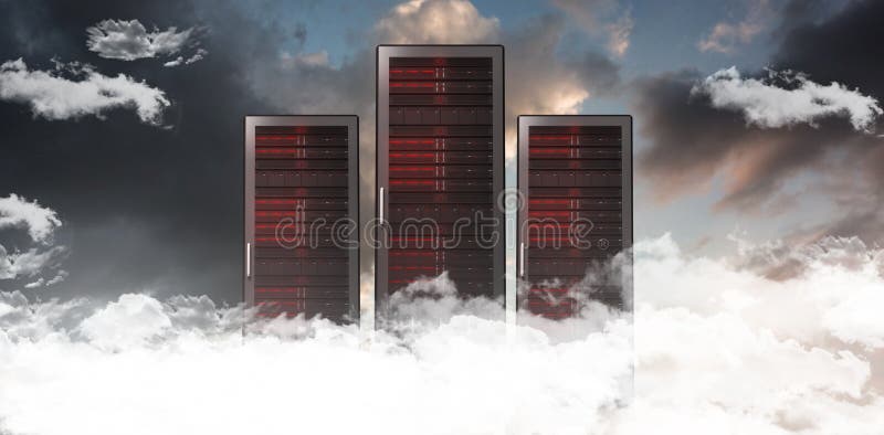 Composite Image of Server Tower Stock Illustration - Illustration of ...