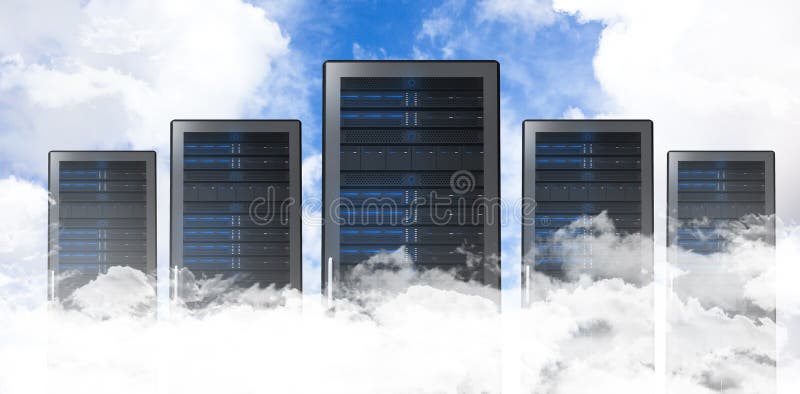 Composite Image of Server Tower Stock Illustration - Illustration of ...
