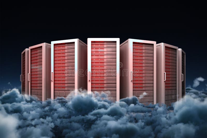 Composite Image of Server Towers Stock Illustration - Illustration of ...