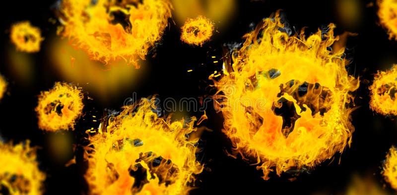 Composite Image of Several Stars in Fire Stock Illustration ...