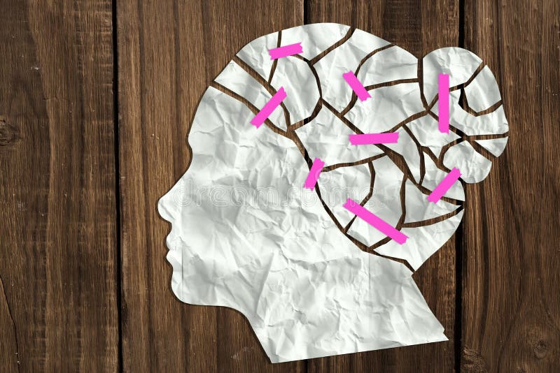 Composite Image of Sheet of Paper in Form of Head of Woman Stock ...