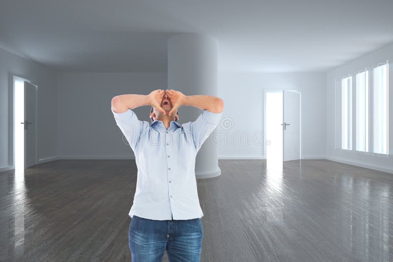 Composite Image of Shouting Man Standing Stock Image - Image of ...