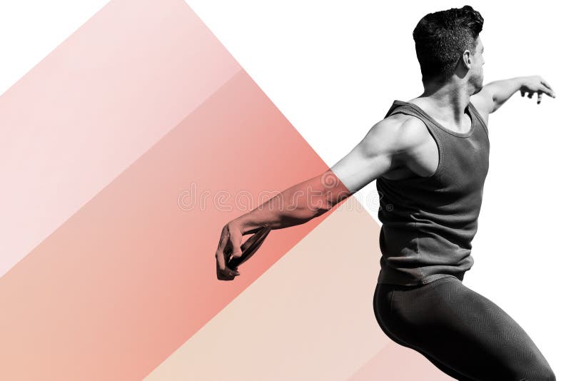 Composite Image of Side View of Man Throwing Discus Stock Image - Image ...