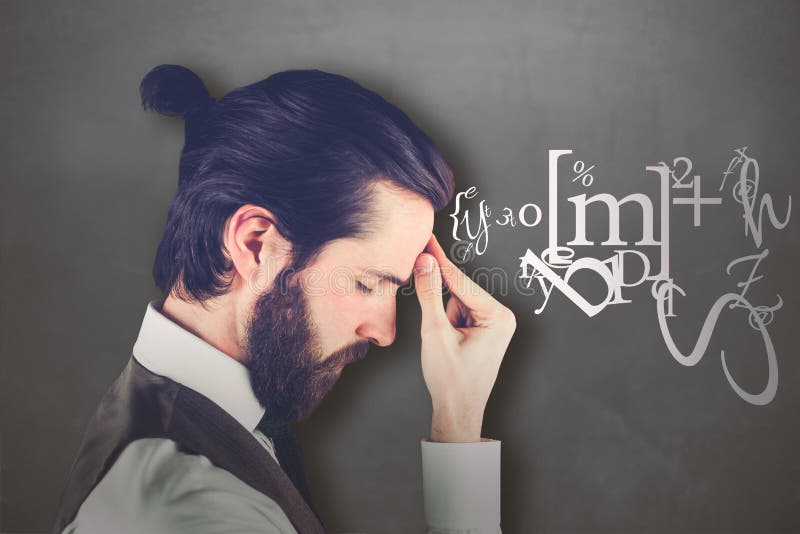 Composite Image of Side View of Stressed Businessman Stock Photo ...