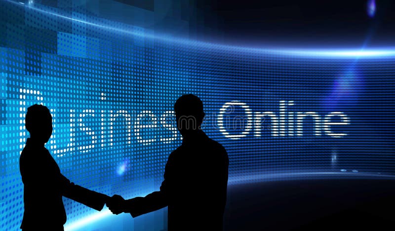 Composite Image of Smiling Business People Shaking Hands while Looking ...