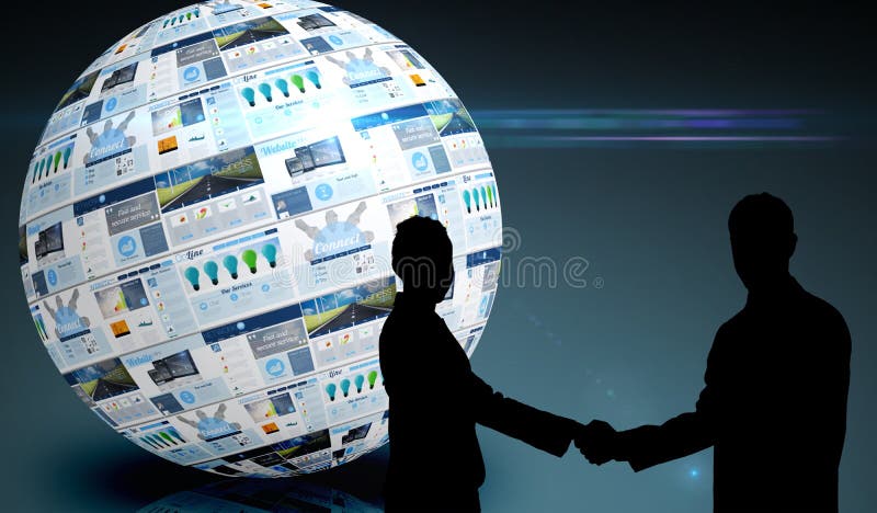 Composite Image of Smiling Business People Shaking Hands while Looking ...